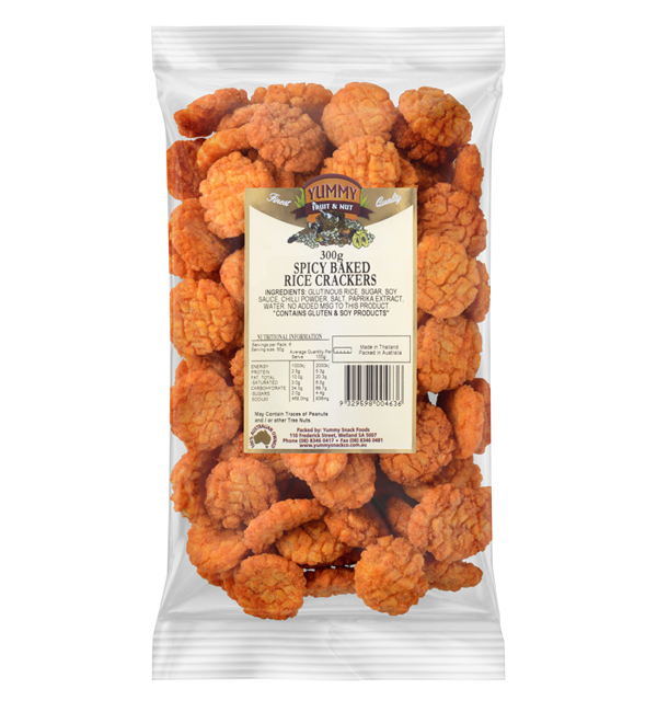 YUMMY SNACK BBQ BAKED RICE CRACKERS 300g : Victoria Fruit Palace